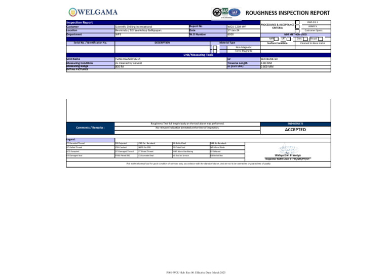 Roughness Inspection Report | PDF | Nondestructive Testing