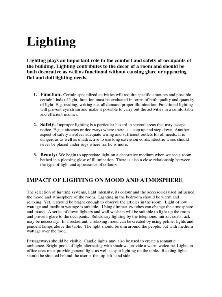 Lighting PDF | PDF | Incandescent Light Bulb | Fluorescent Lamp