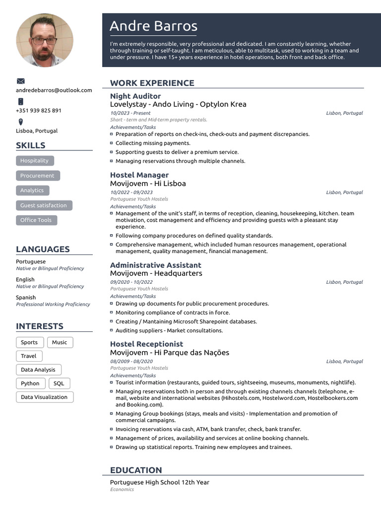 CV_Andre_EN-2 | PDF | Lisbon | Portugal