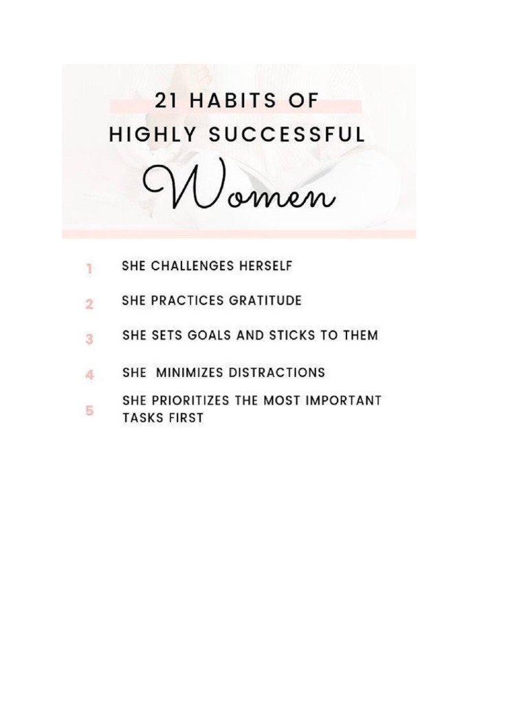 21 Habits of Highly Successful Women | PDF