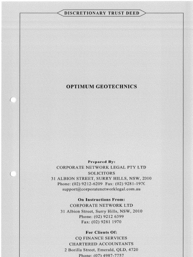 Signed Discretionary Trust Deed Sept 2018 - Ref173397 - 1 | PDF