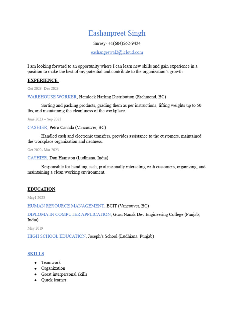 Eashan Resume | PDF