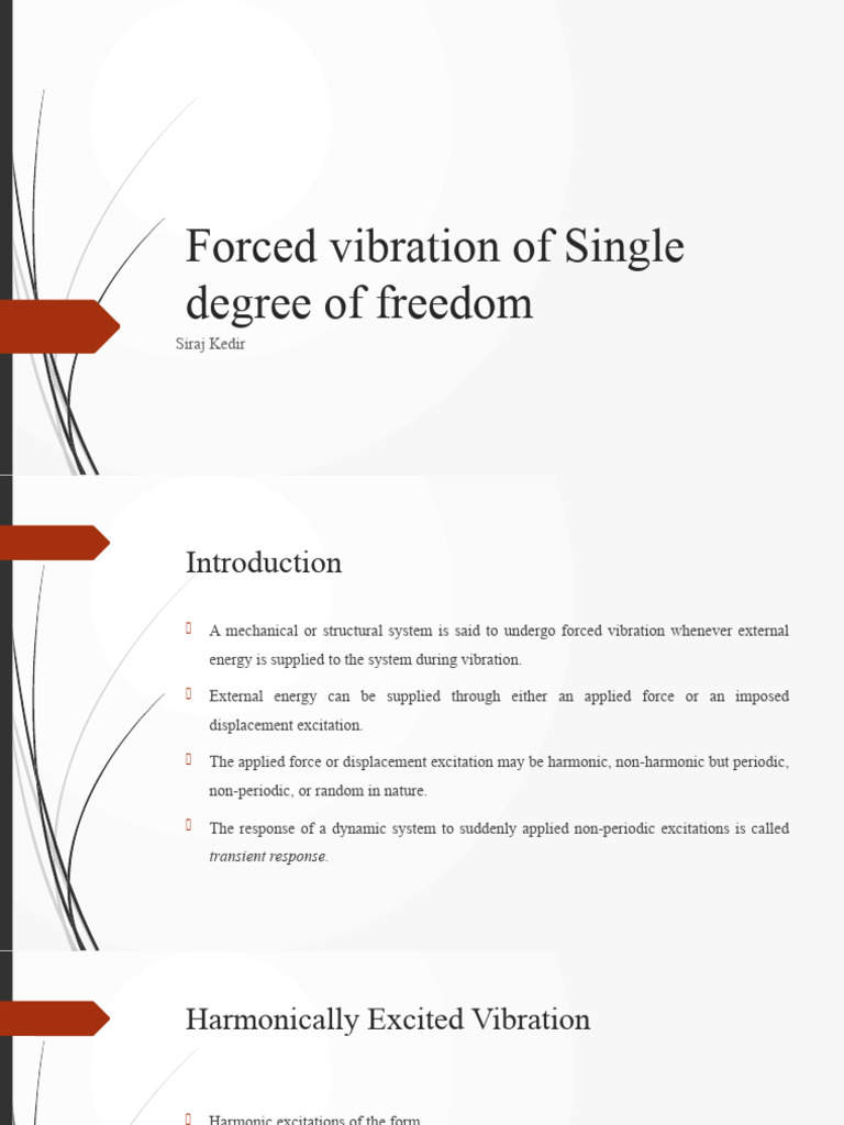 Forced Vibration of Single Degree of Freedom | PDF | Damping | Resonance Forced Vibration of Single Degree of Freedom | PDF | Damping | Resonance