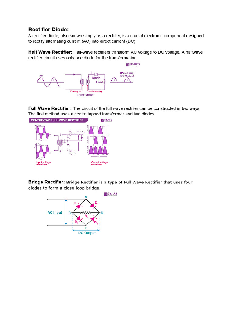 Diode Types and Functions Guide | PDF