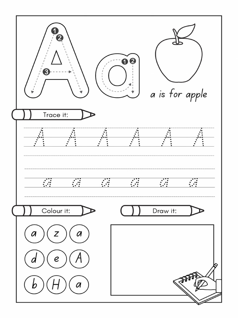 Alphabet Tracing Cards Worksheet in Pastel Colors Illustrative | PDF