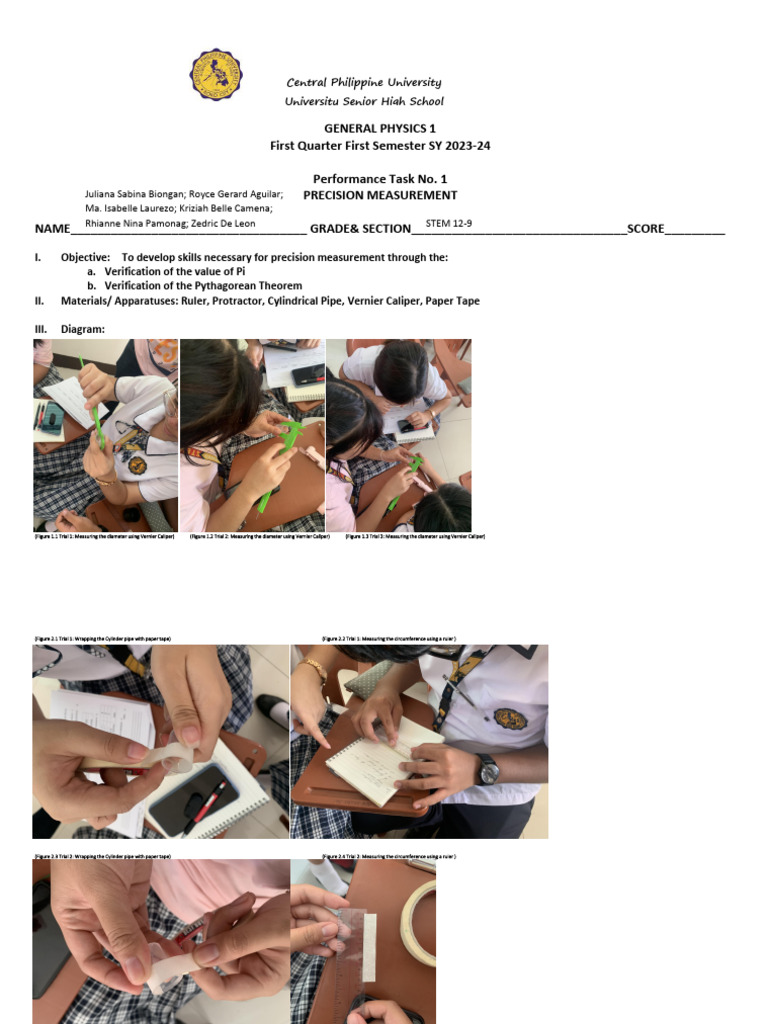 Performance Task 1 Precision Measurement(1) | PDF | Mathematics