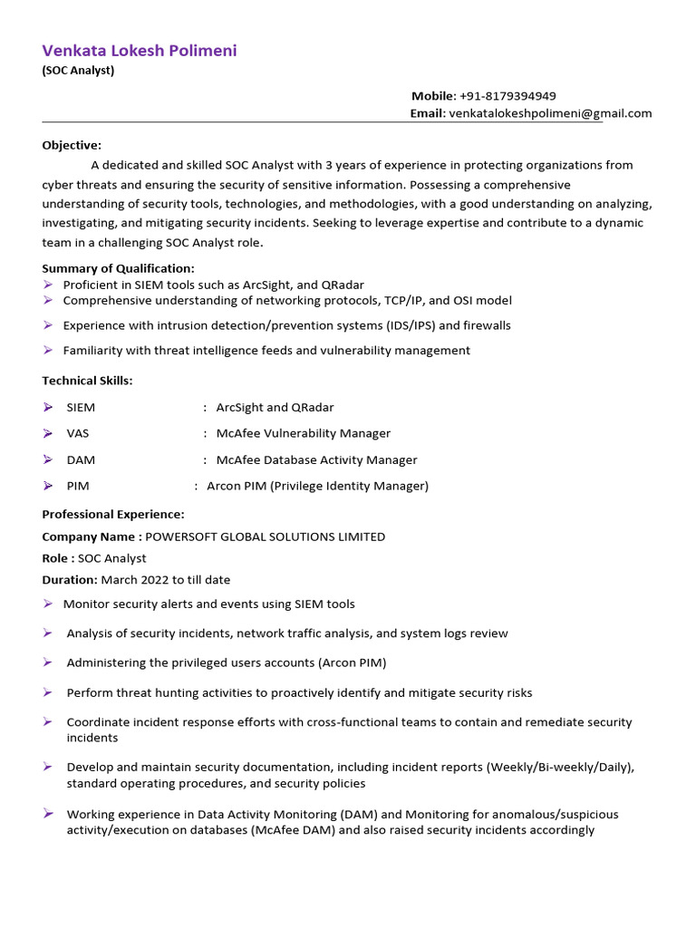 Venkat Resume | PDF | Computer Security | Security