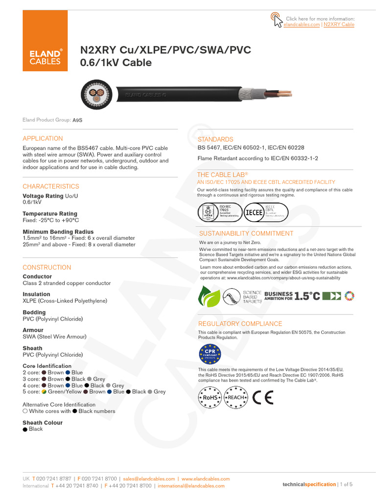 n2xry-cable | PDF | Electrical Wiring | Alternating Current