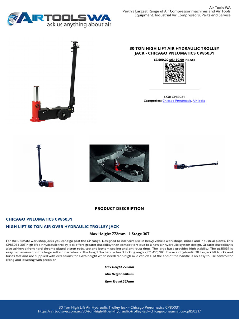 30 Ton High Lift Trolley Jack in Perth | PDF | Vehicles | Manufactured ...