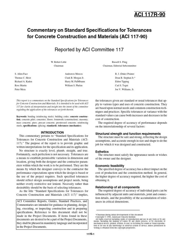 117r - 90 - Commentary On Standard Specifications For Tolerances | PDF ...