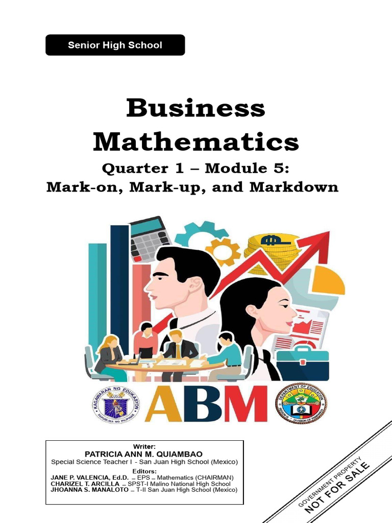Business Mathematics Module 5 Mark On Mark Up and Markdown | PDF ...