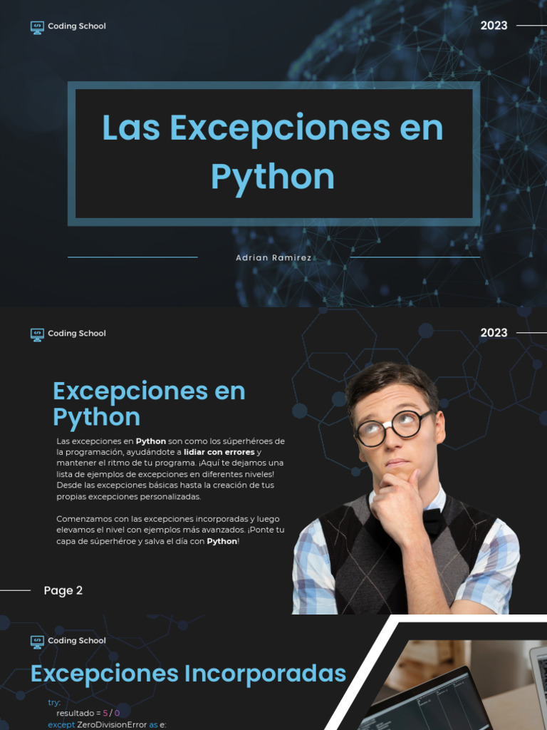 Las Excepciones en Python | PDF | Python (lenguaje de programación) | Ingeniería de software