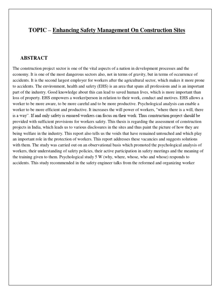 TOPIC | PDF | Occupational Safety And Health | Employment