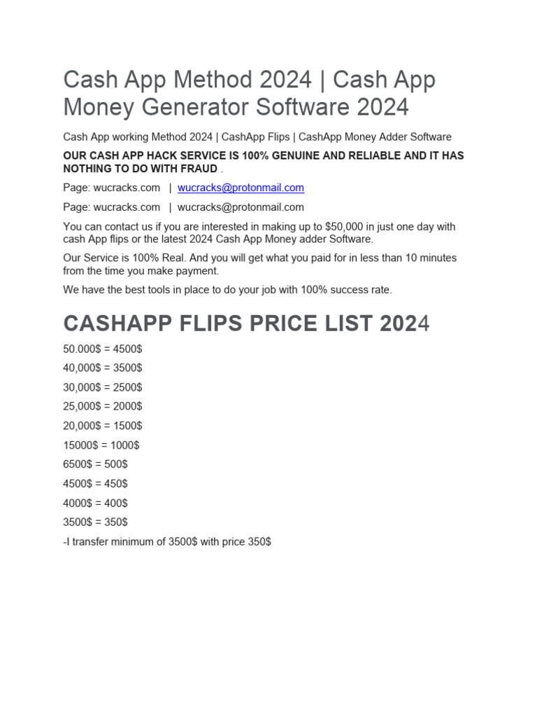 Cash App Method $ Transfer 2024 | PDF