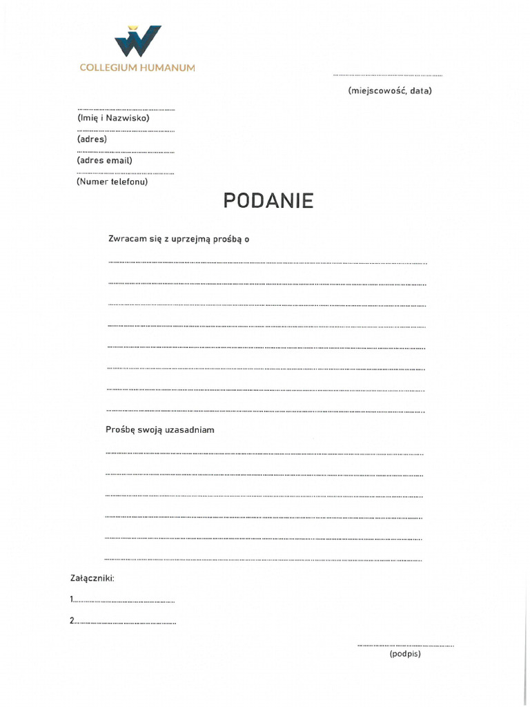 Podanie Ogolne | PDF