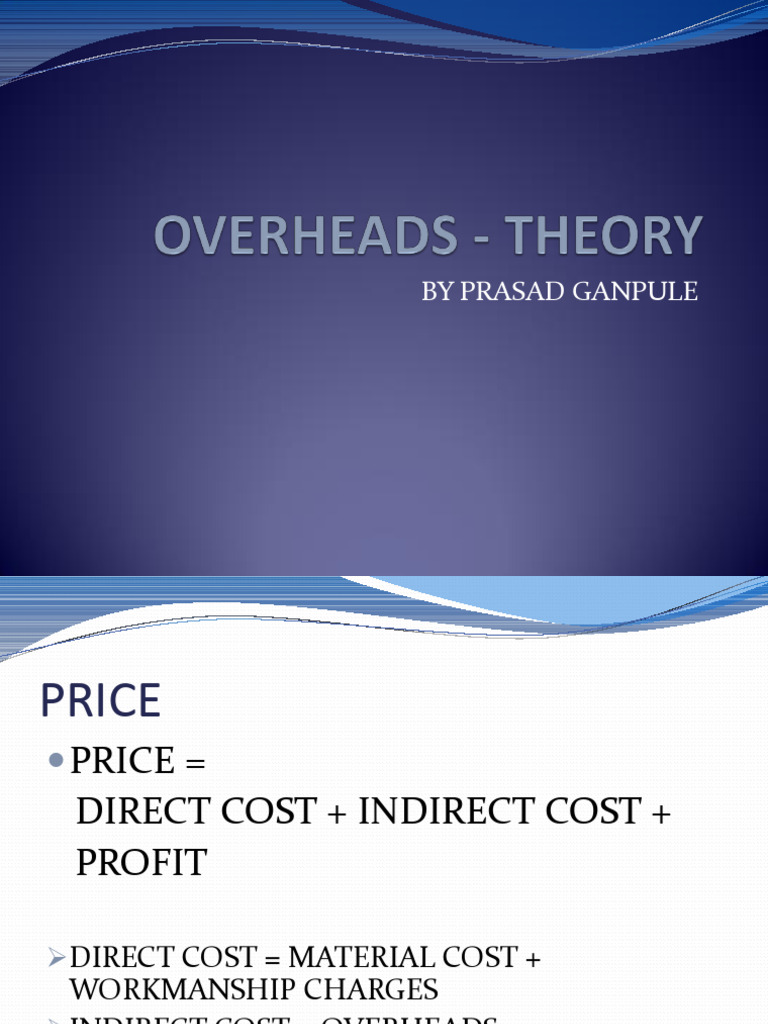 Overheads | PDF | Cost | Heavy Equipment