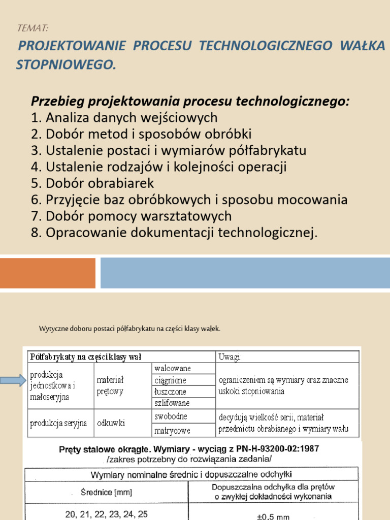 Projektowanie Procesu Technologicznego Wałka Stopniowego | PDF