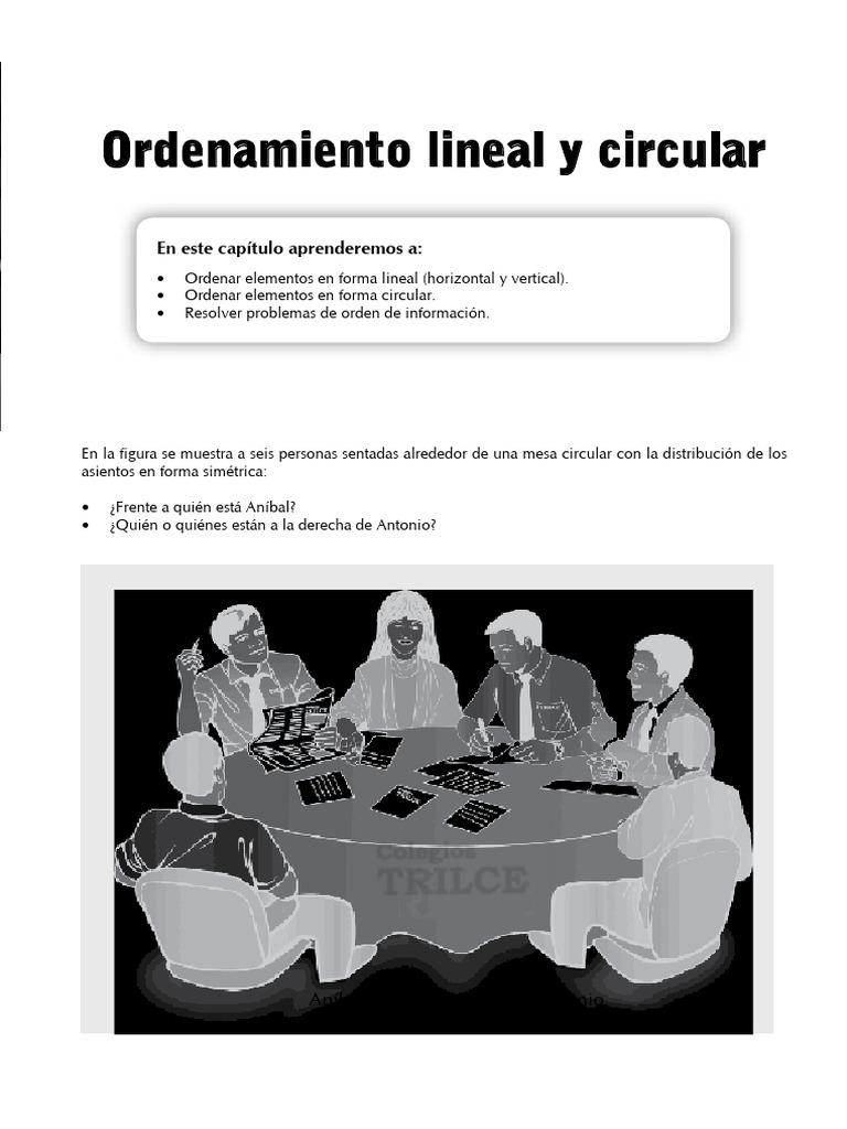 RM 5to Sec Eta 2024 Ordenamiento Lineal y Circular | PDF