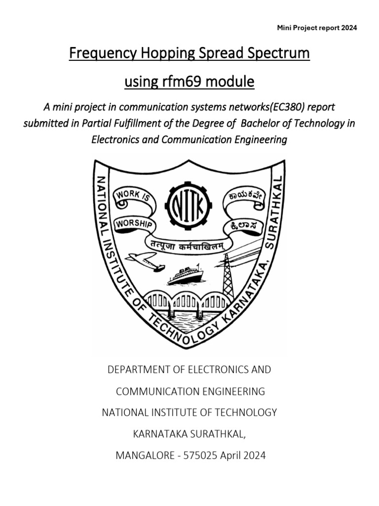 EC380 Mini Project | PDF | Telecommunications | Information And Communications Technology