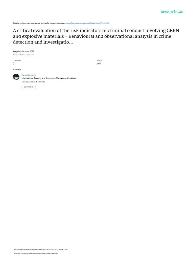 Public CBRN-E Behaviour Obs Analysis ISEMI 2 | PDF | Case Study ...