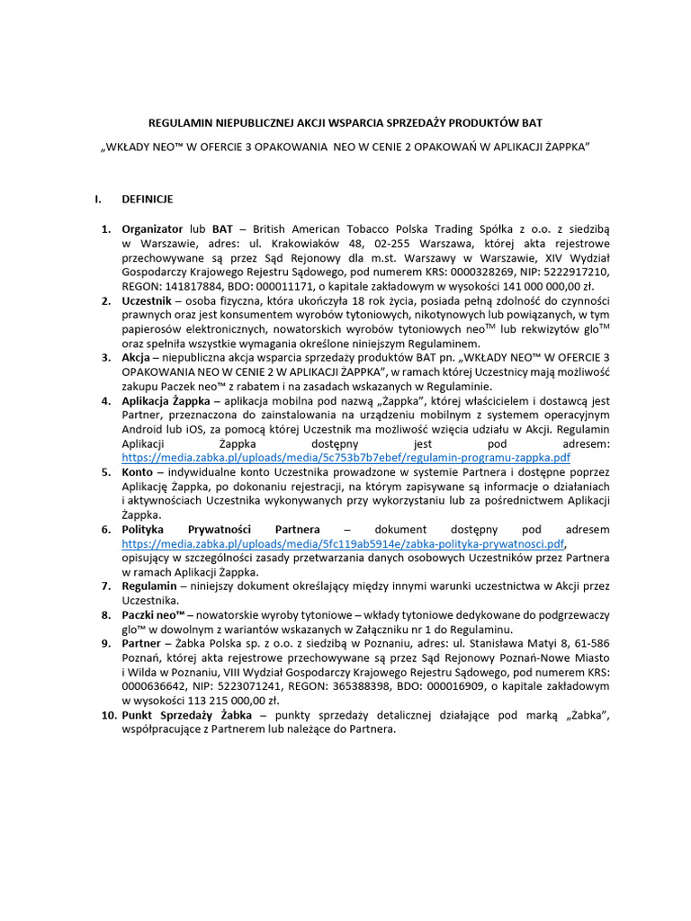 Zappka 04.2024 THP 3 OPAKOWANIA NEO TOB Z Rabatem 27.03 09.04 Regulamin ...