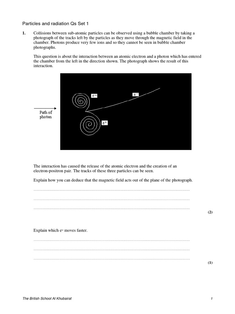 Particle Physics Questions and Calculations | PDF | Electron | Proton