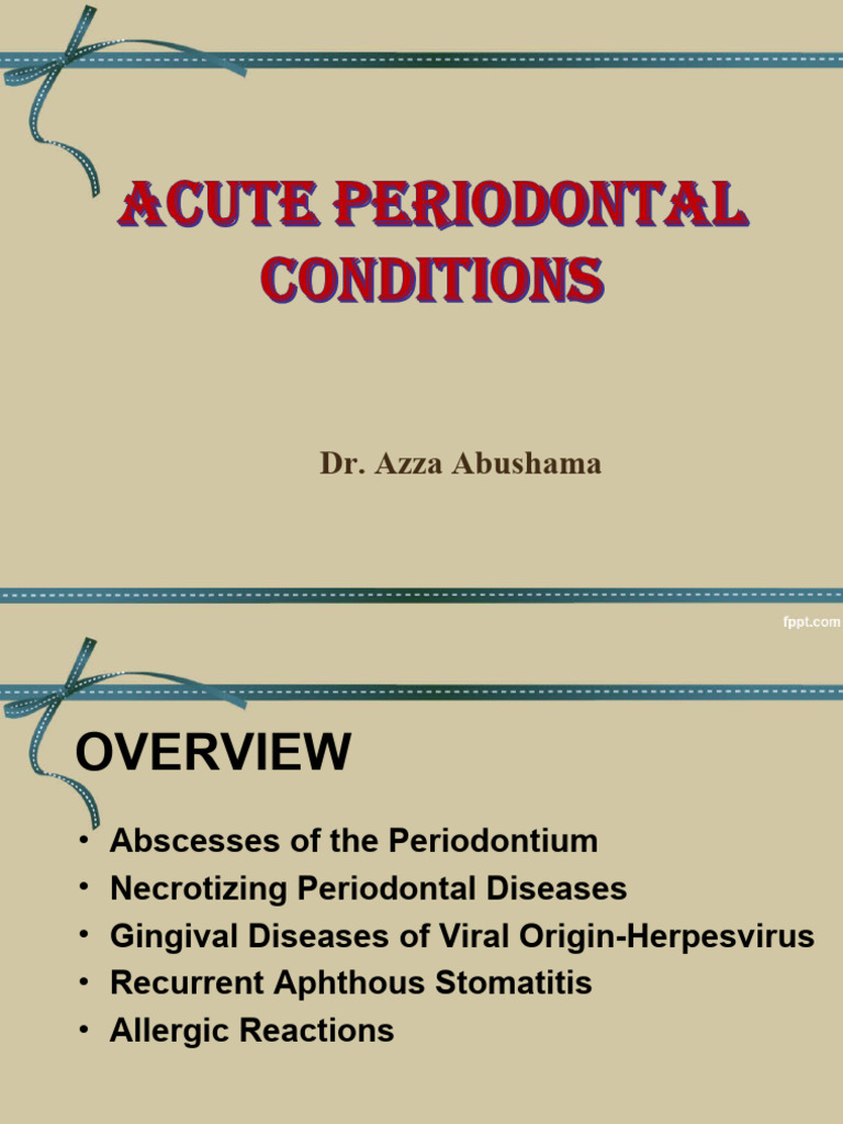 Acute Periodontal Codition | PDF | Periodontology | Dentistry Branches