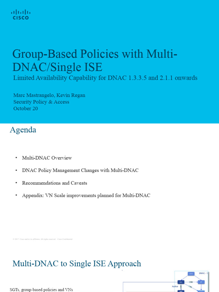 GBP With Multi DNAC Single ISE LA Oct 20 | PDF | Virtual Private ...
