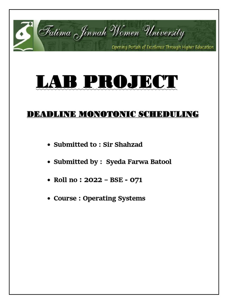 Lab final project | PDF | Operating System | Scheduling (Computing)