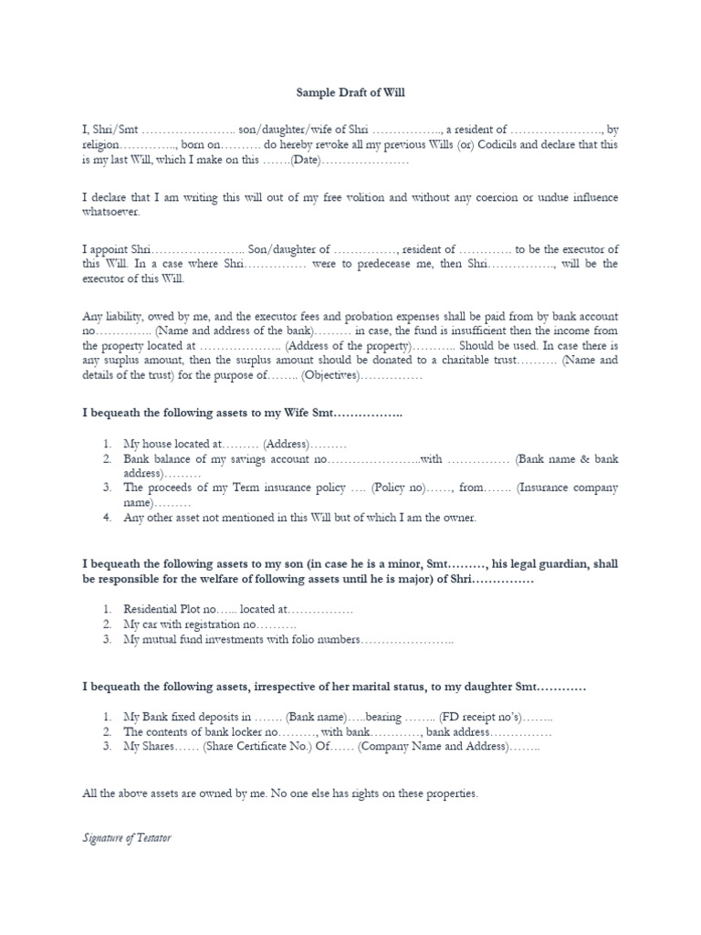 Will Deed | PDF | Financial Services | Personal Finance