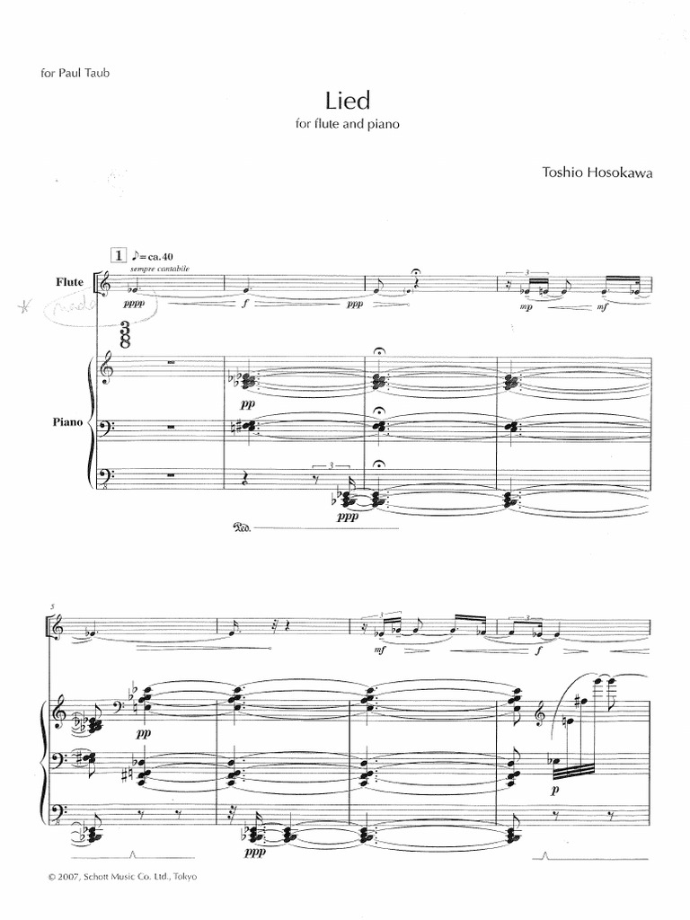 Hosokawa, Toshio - Lied - PNO | PDF