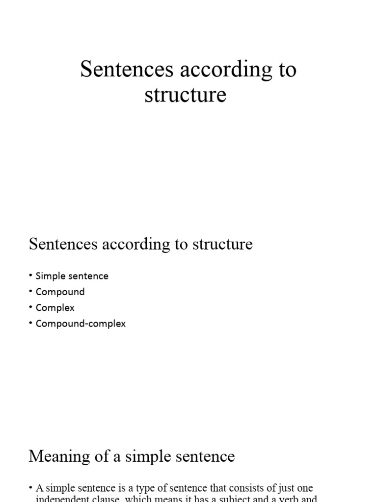 Sentences According to Structure | PDF | Sentence (Linguistics) | Clause