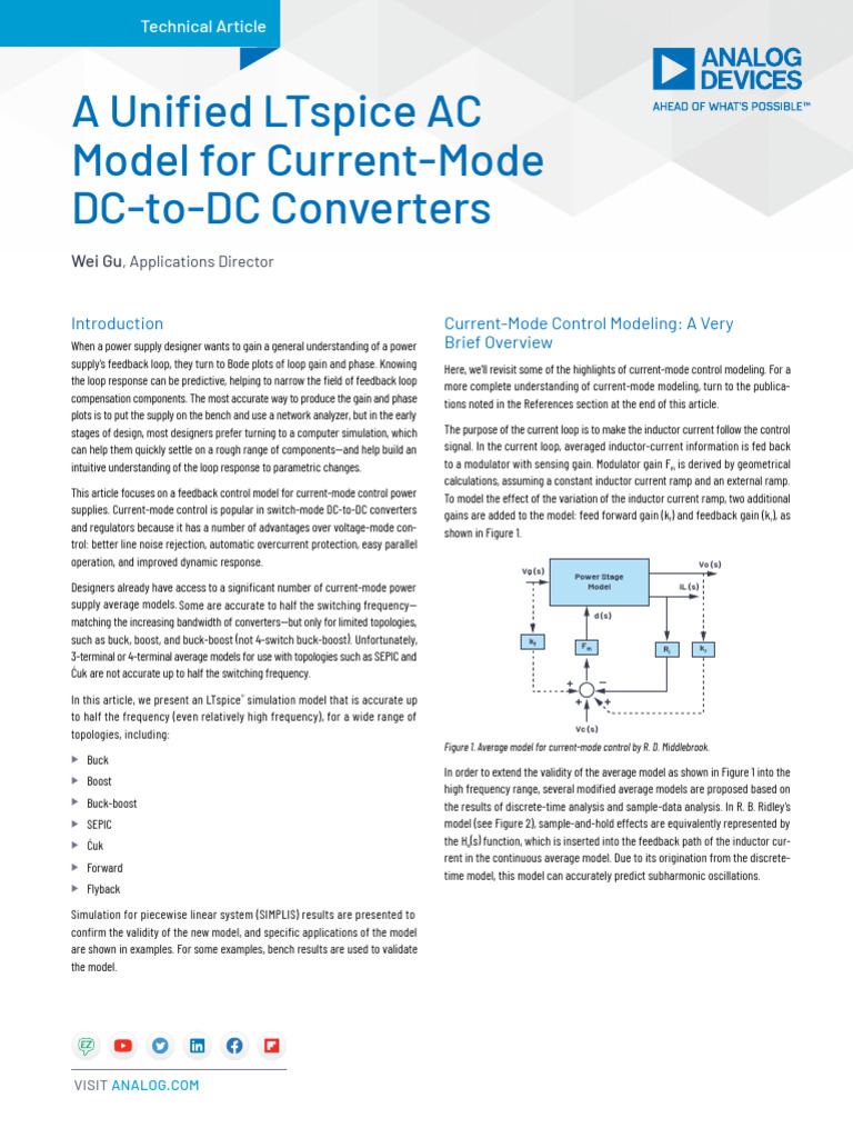 A Unified Ltspice Ac Model For Current Mode DC To DC Converters | PDF ...