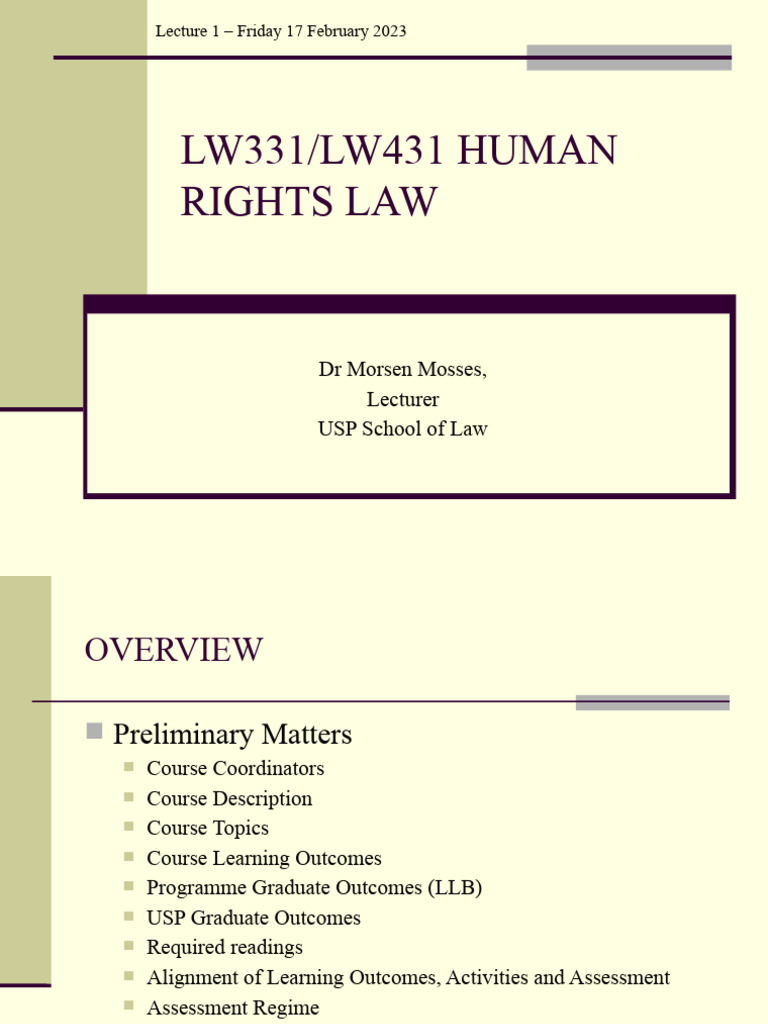Human Rights Law Course Overview | PDF | Human Rights | United States ...