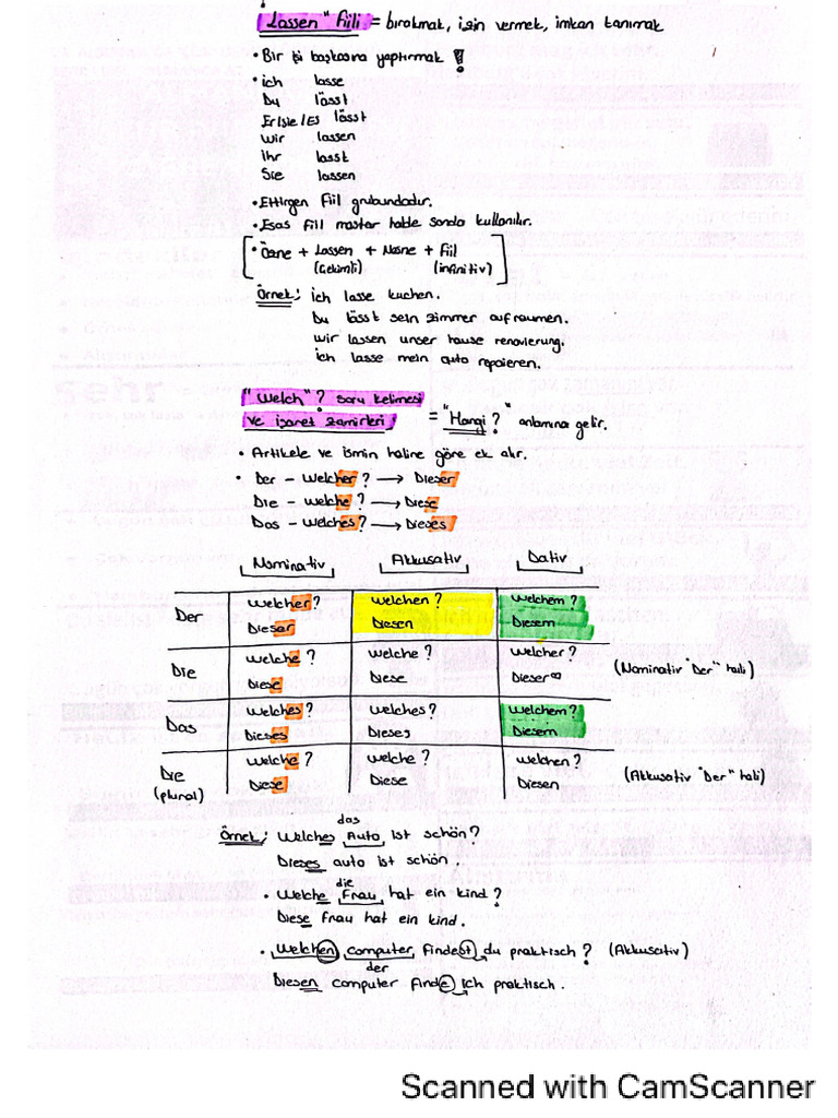 Almanca Ders Notu 7 | PDF