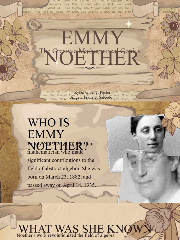 Mathematician - Emmy Noether | PDF