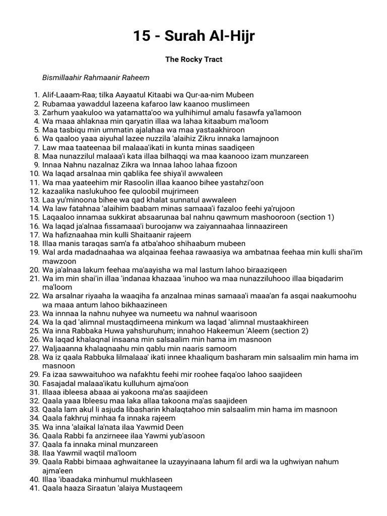 015 Surah Al-Hijr | PDF