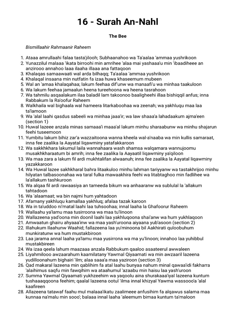016 Surah an-Nahl | PDF