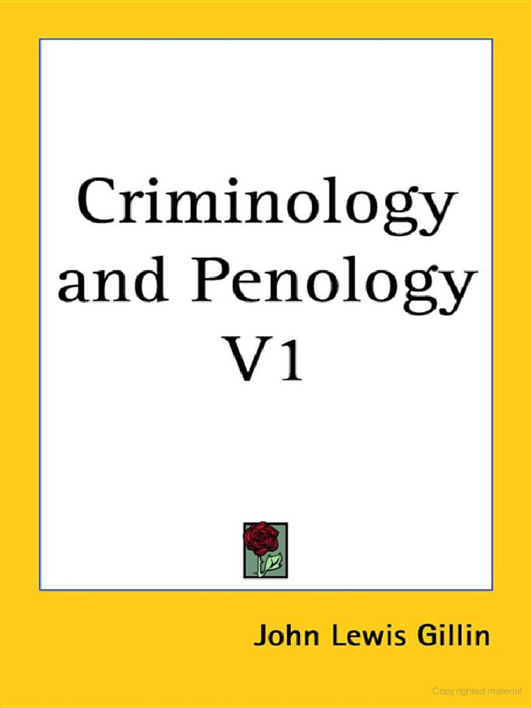 Criminology and Penology Vol. I | PDF