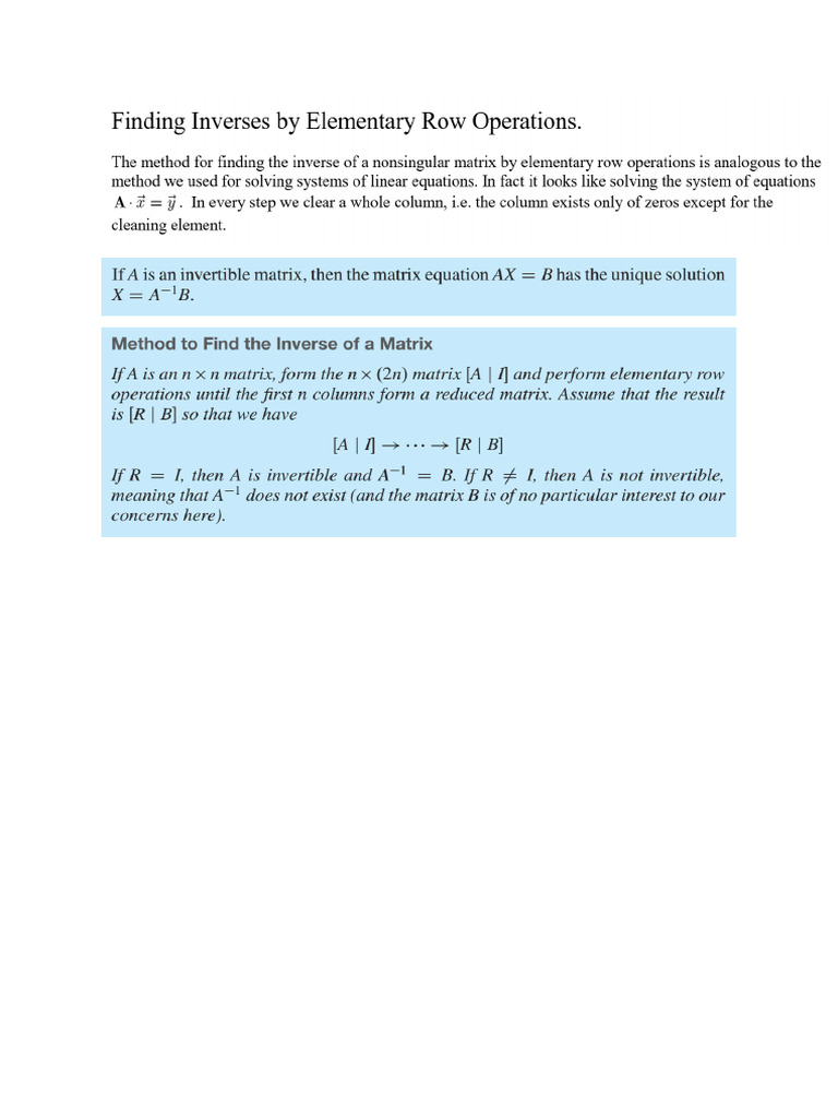 Inverse Matrix | PDF