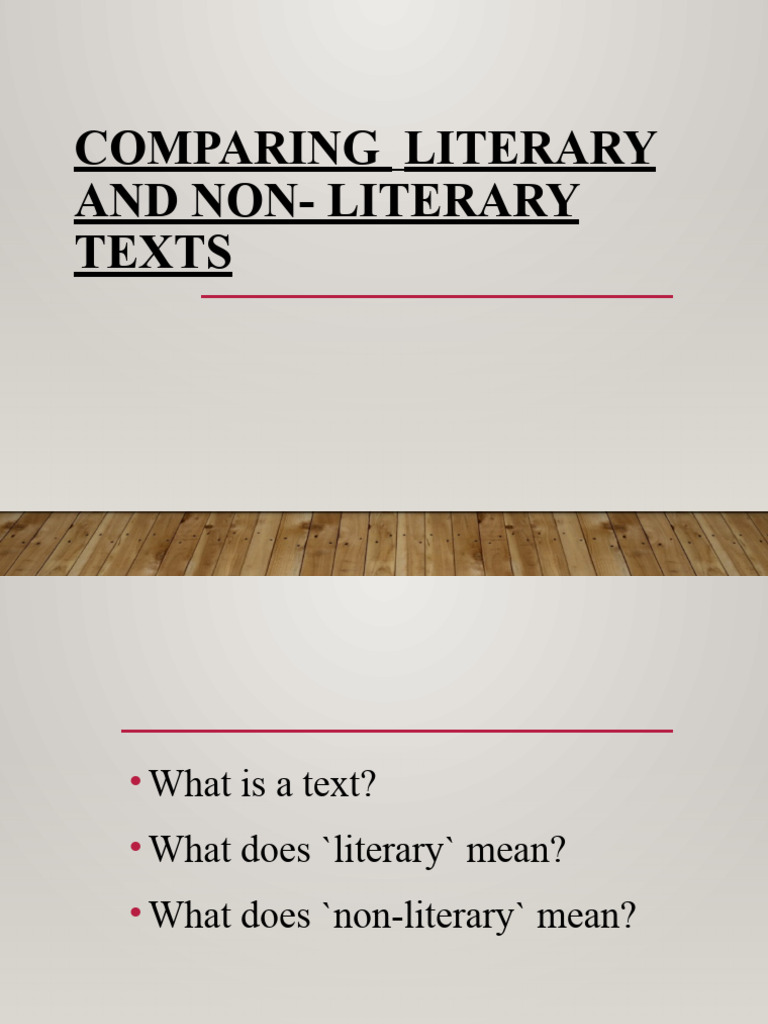 Literary vs Non-Literary Texts | PDF | Experience | Translations