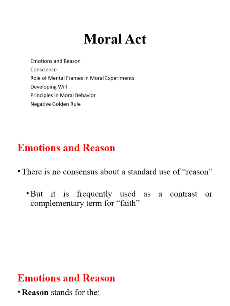 Lesson 6 | PDF | Reason | Conscience