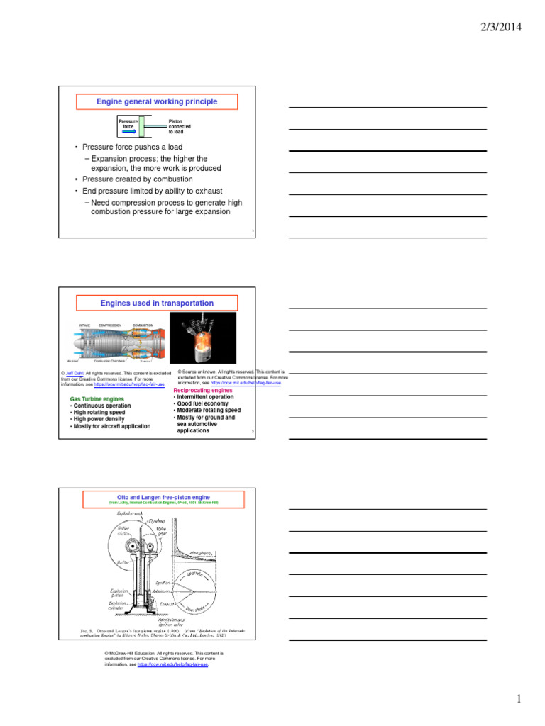 Lecture Notes | PDF | Engines | Internal Combustion Engine
