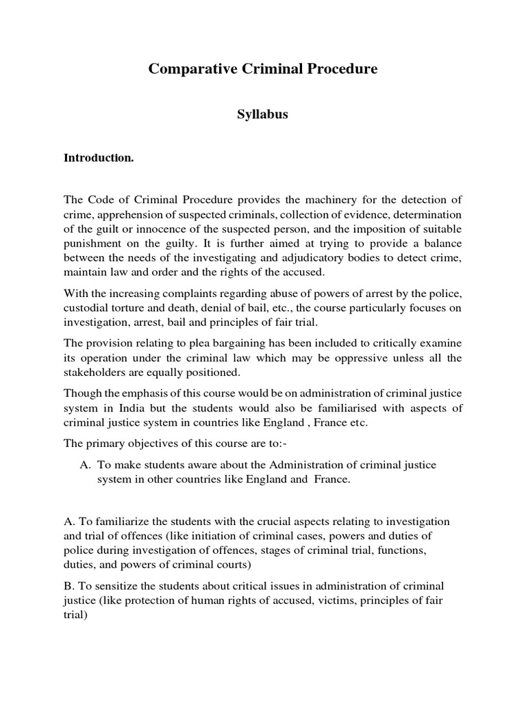 Comparative Criminal Procedure | PDF | Bail | Criminal Justice