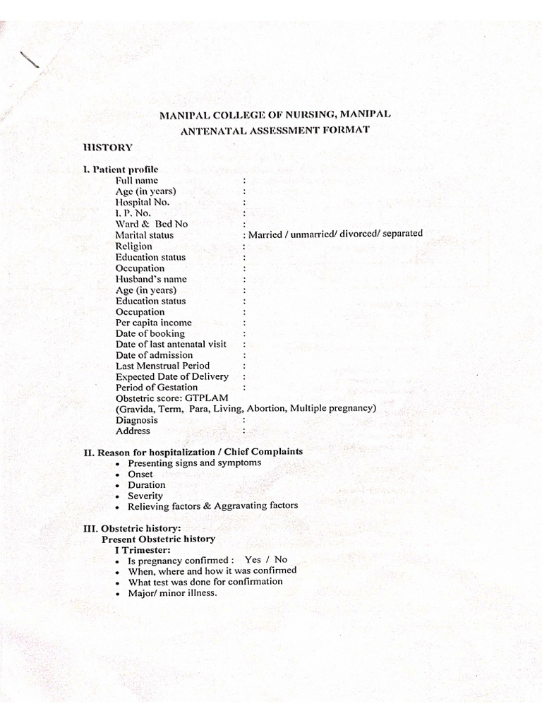 Antenatal Assessment Obg | PDF