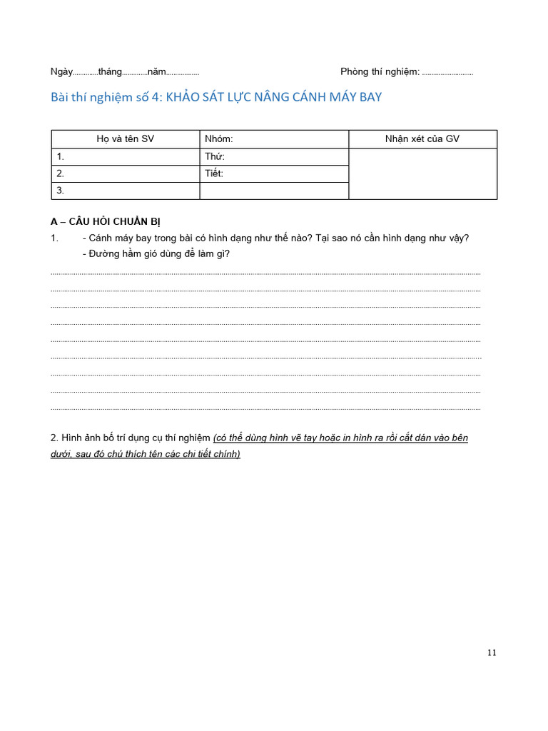 TN4. Khảo sát lực nâng cánh máy bay | PDF