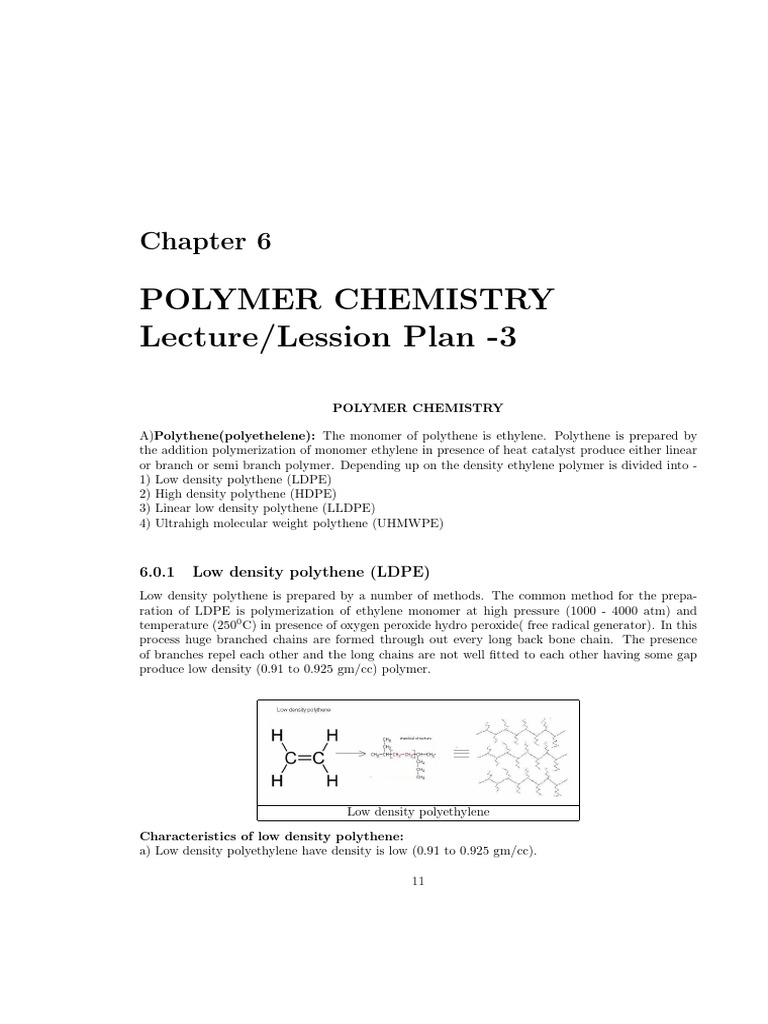 POLYMER CHEMISTRY | PDF | Polyethylene | Polymers
