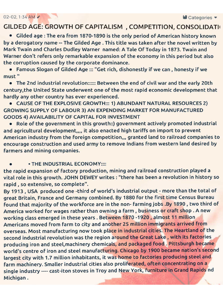 Guilded Age Capitalism | PDF