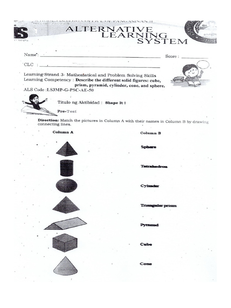 Work-Sheet-Ls3 Mathematical and Problem Solving Skills | PDF
