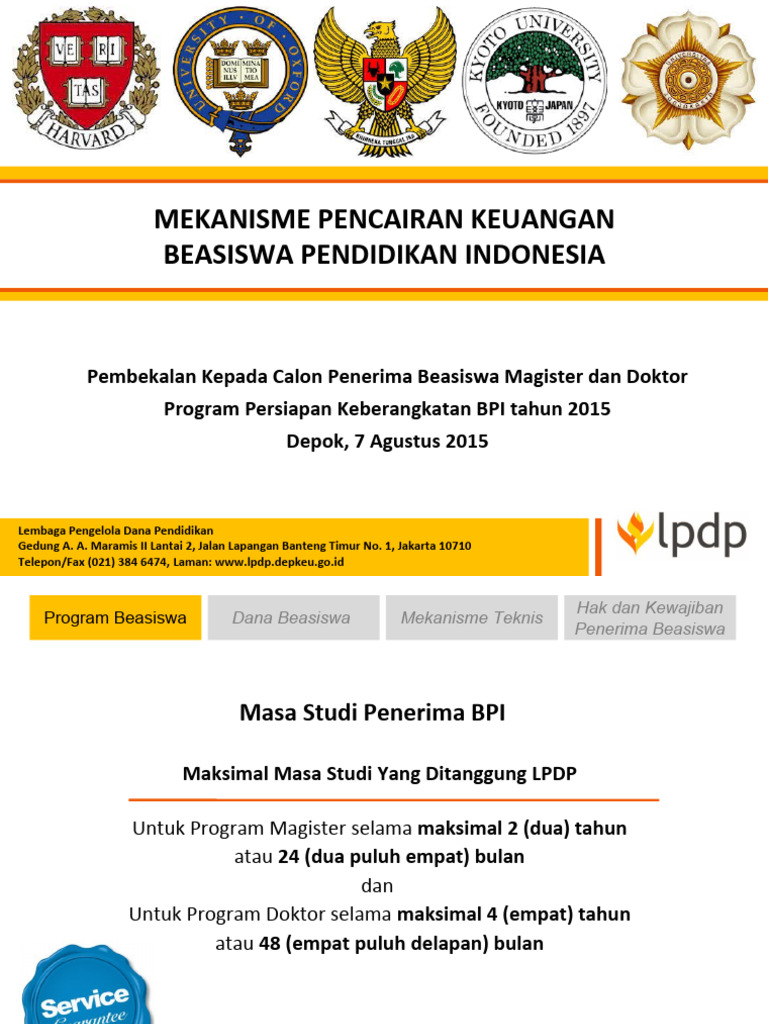 Mekanisme Pencairan Beasiswa BPI | PDF